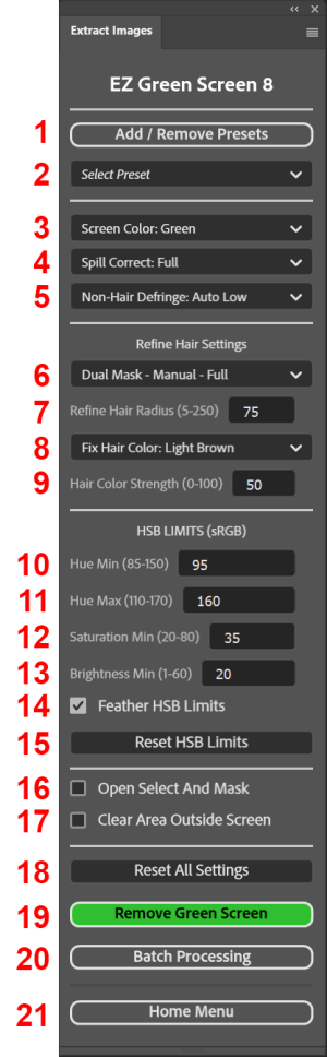 EZ Green Screen 8 - Extraction Panel UI - Pixnub
