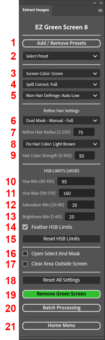 EZ Green Screen 8 - Extraction Panel UI - Pixnub