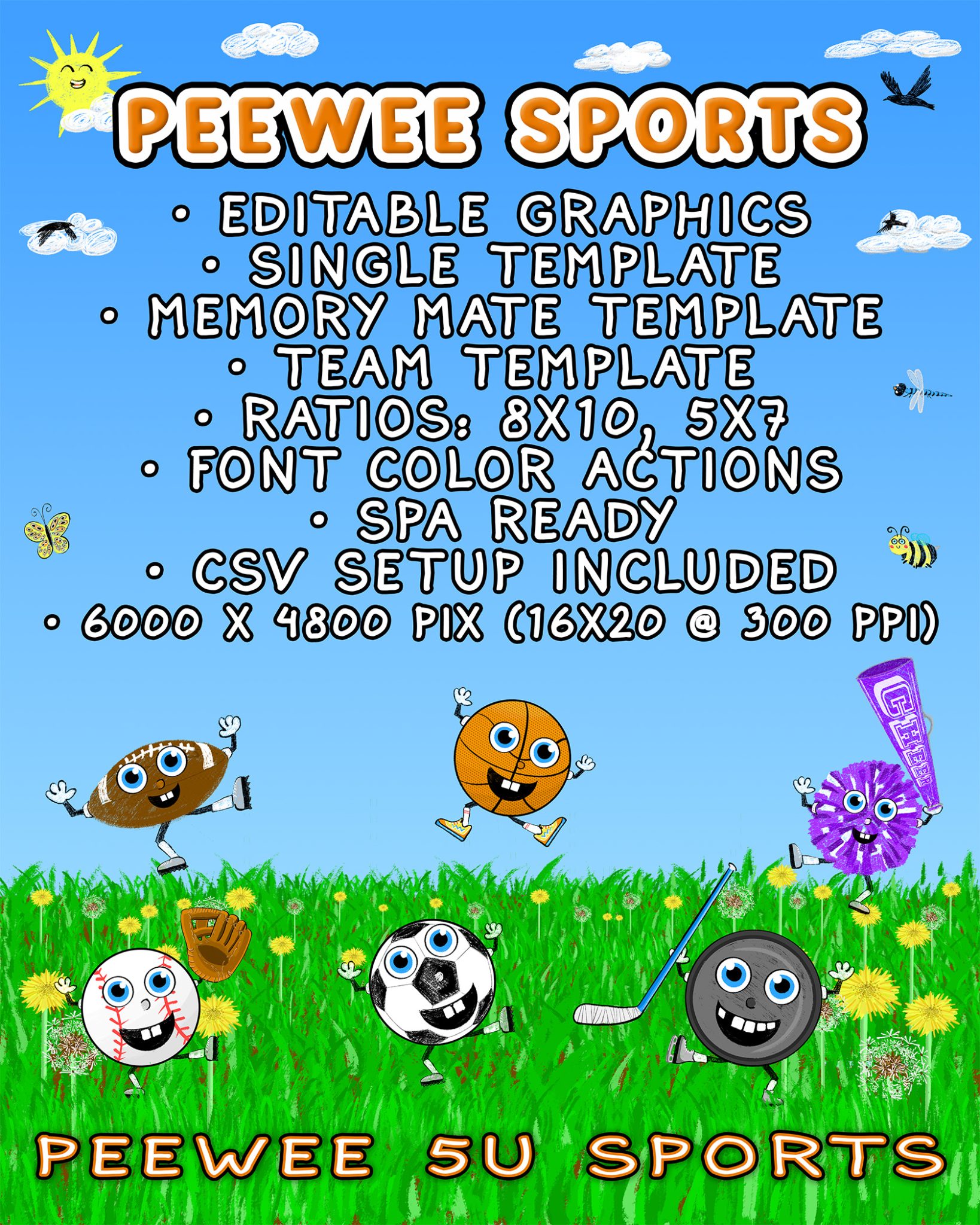 Peewee Sketch - Baseball Softball T-Ball - PSD Template Set - SPA Ready ...